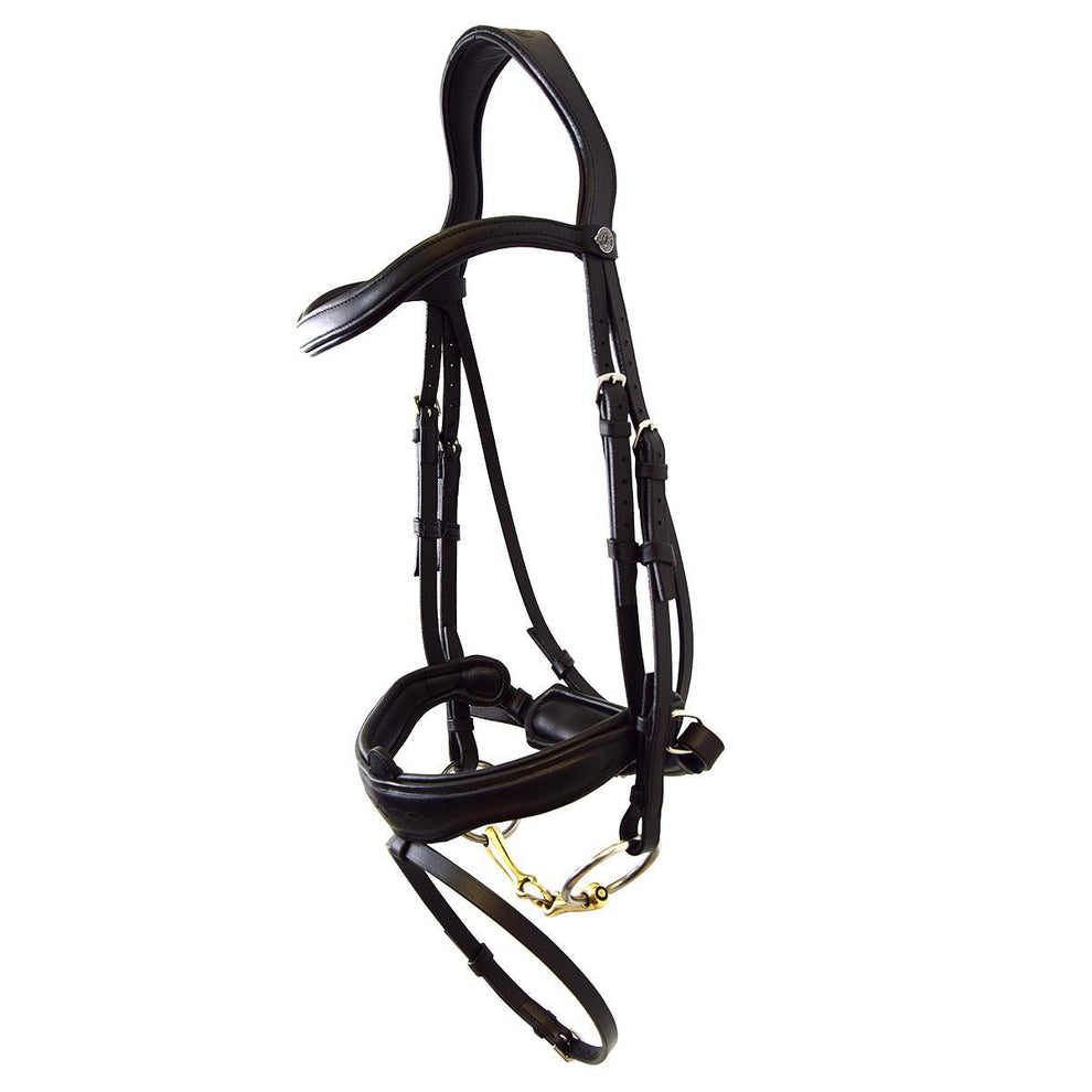 Antares Signature Dressage Flash Noseband Snaffle Bridle With Crank ...