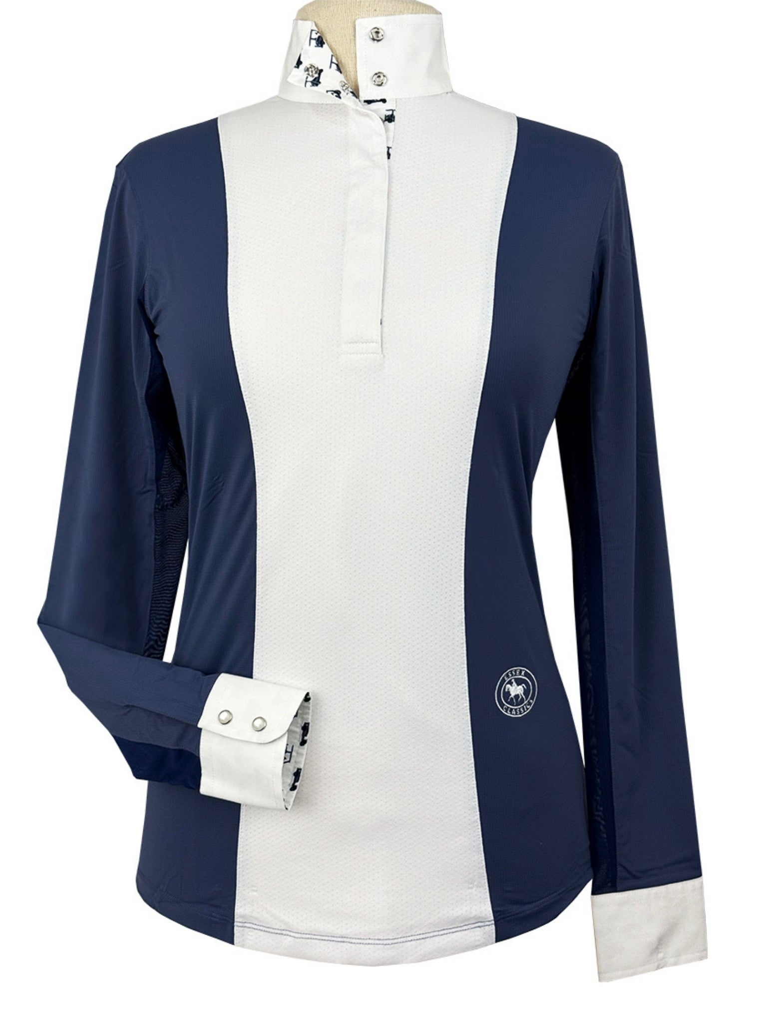 Ladies "Luna II" Marine Blue with Golf Carts Long Sleeve Performance S