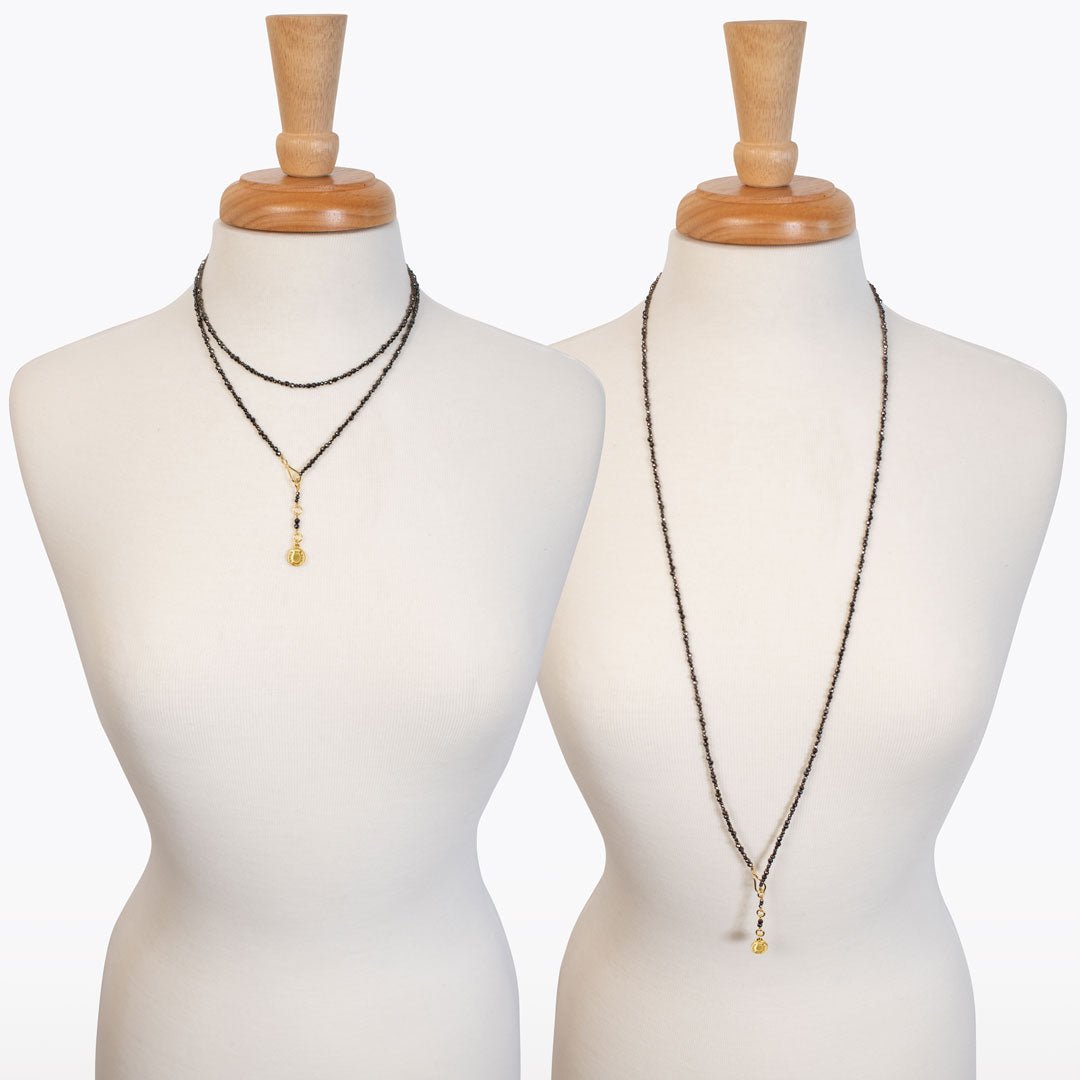 Urban Equestrian Aurora - Pyrite & Gold Horseshoe Coin Strand Necklace